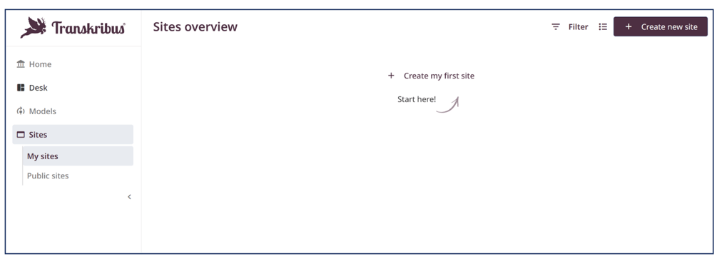 1. Set up your Transkribus Site